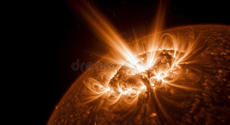 Solar Flare Eruption stock illustration. Illustration of artificial ...
