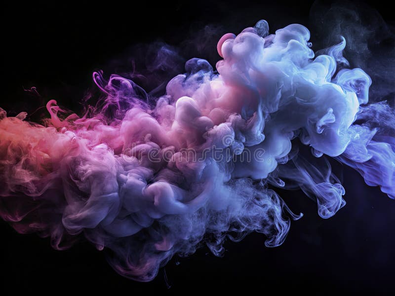 Stunning Visuals Colorful Vape Smoke Clouds in Blue and Pink on a ...