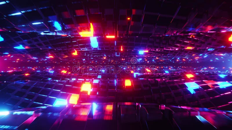 The Stunning Visuals of a Geometric Tunnel. Infinitely Looped Animation ...