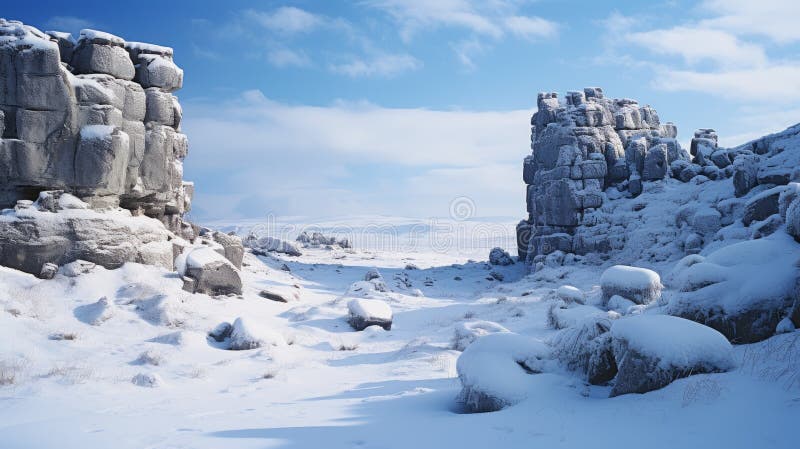 Stunning Vray Render: Majestic Snowy Landscape with Rock Formations ...