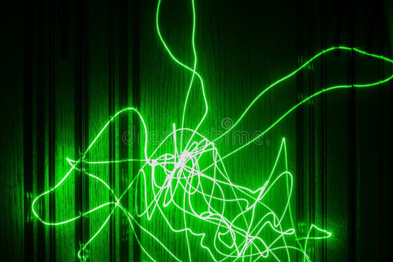 Stunning Wall Featuring an Array of Bright Green Lights Stock Image ...