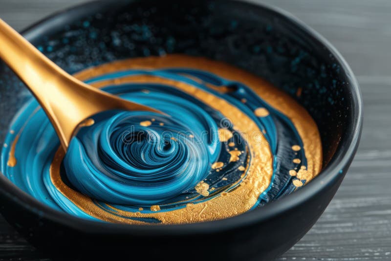 Mesmerizing Blue and Gold Liquid Swirls - Stunning Wallpaper Design ...