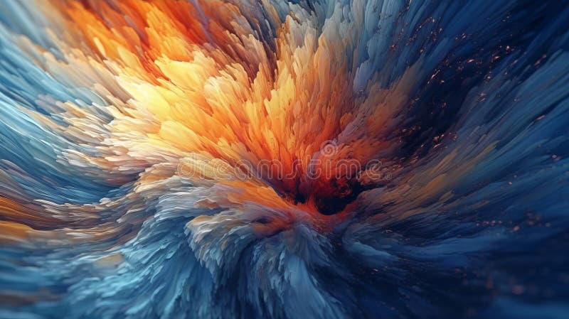 Abstract Water and Explosion Image in Orange and Blue Style Stock ...
