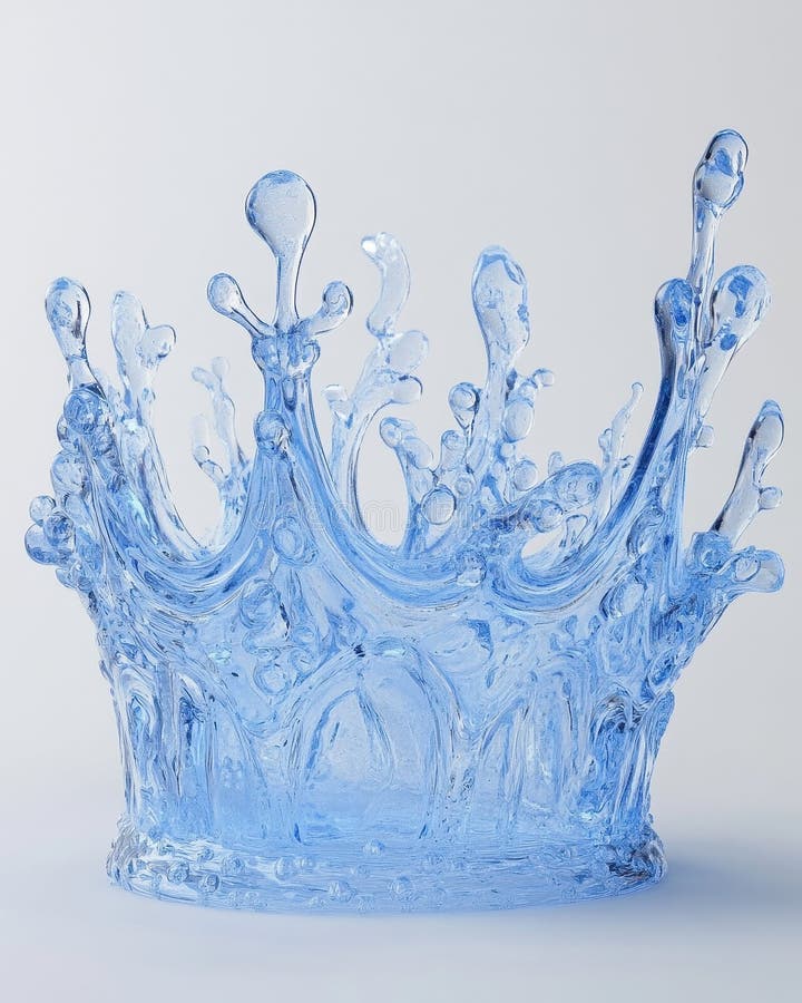 Stunning Water Crown: a 3D Render of a Liquid Majesty Stock ...
