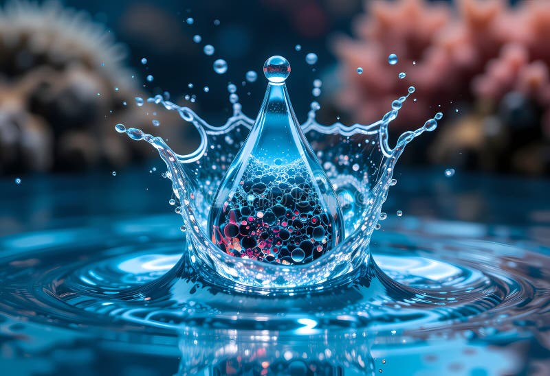 Stunning Water Droplet Crown Splash. Clean, Pure, Refreshing Stock ...