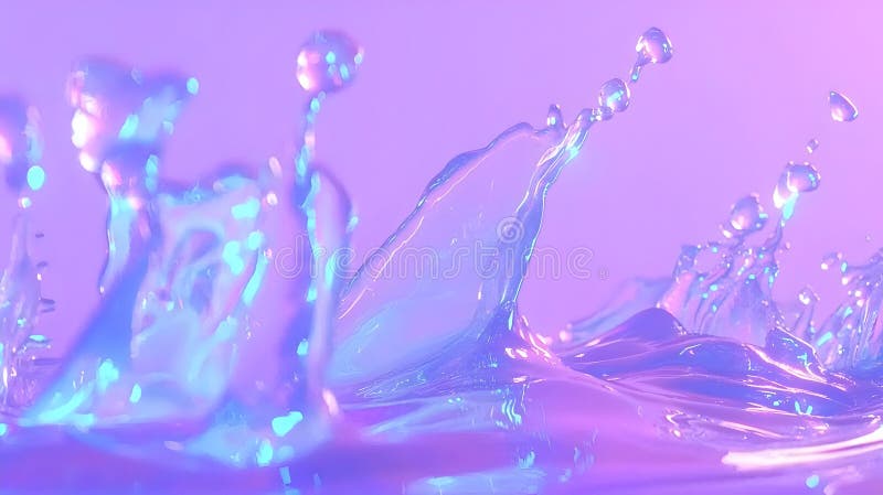 Vibrant Water Splash with Colorful Reflections and Light Effects Stock ...