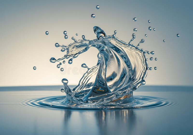 Stunning Water Splash Creating Dynamic Shapes and Reflections Stock ...