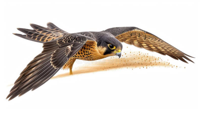 Stunning Watercolor Illustration of a Falcon Middive, Elegantly ...