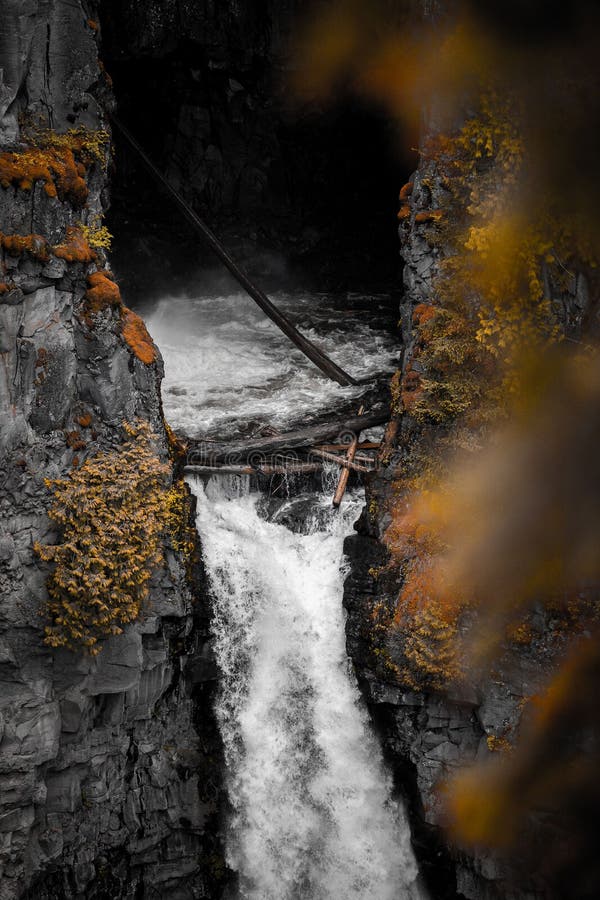 Stunning Waterfall Flowing into a River Stock Photo - Image of water ...