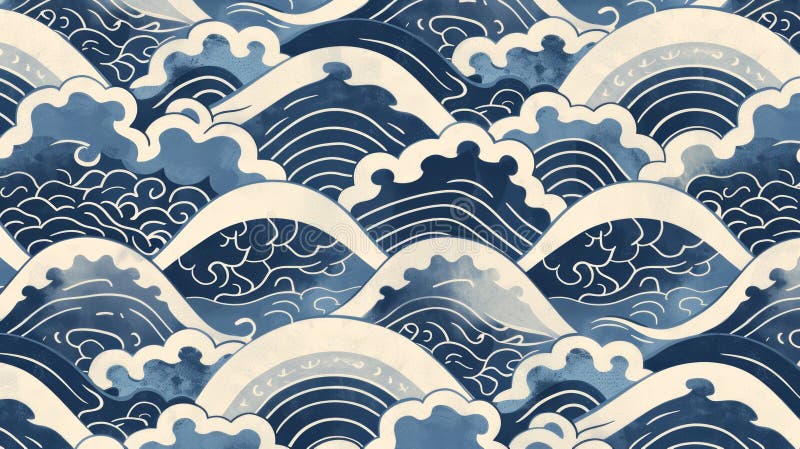 A Stunning Wave Pattern in Blue and White, Showcasing Dynamic Ocean ...
