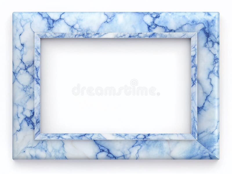 Stunning White and Blue Marble Panoramic Frame PNG Versatile Design ...