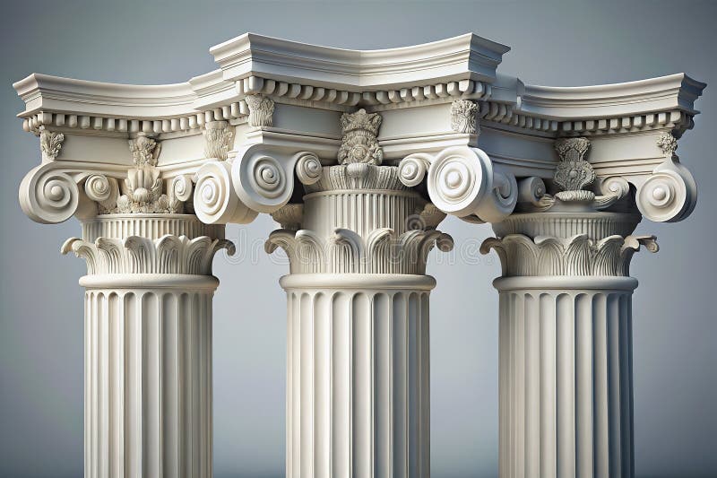 Stunning White Corinthian Columns a Detailed Digital Rendering of ...