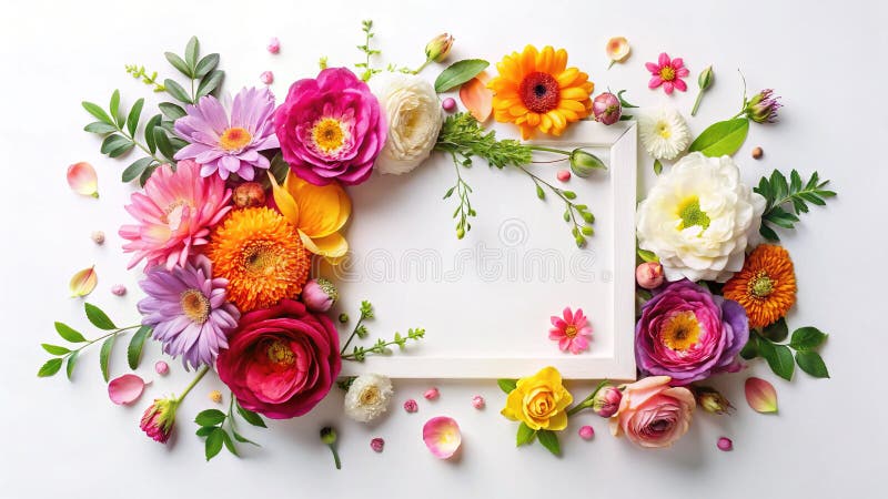 Stunning White Floral Flat Lay with Splash Effect Versatile Design ...