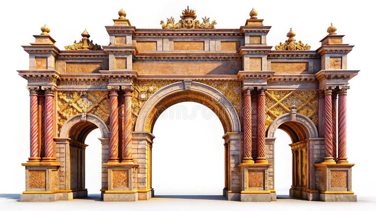 Stunning White Stone Arch Gate Isolated Architectural Element for ...