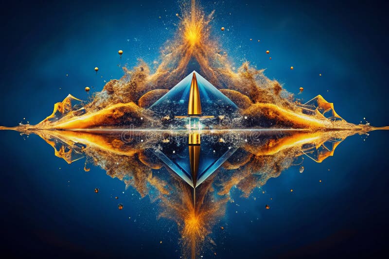 Stunning WideAngle Flat Lay Gold Joint and Water Splash Double Exposure ...