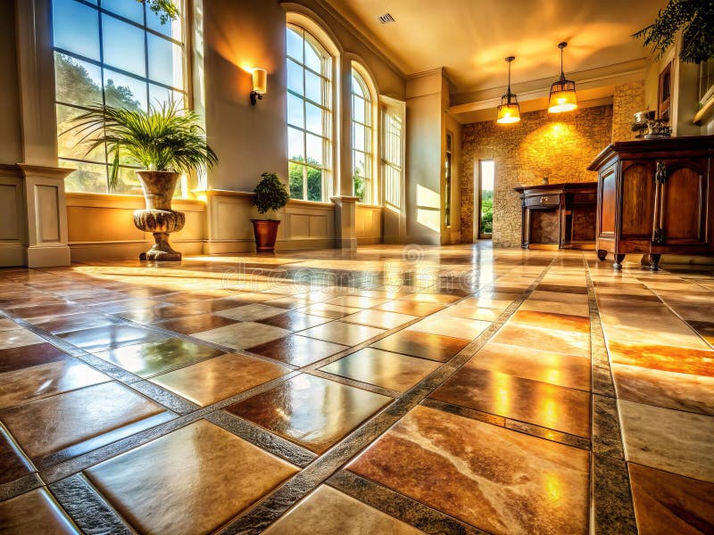 Stunning WideAngle View of Classic Stone Tile Flooring a Timeless ...