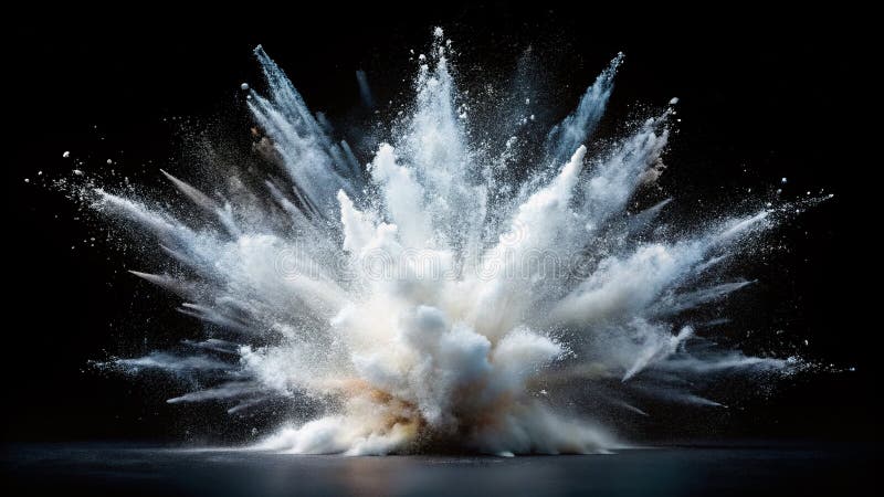 Stunning WideAngle View of a Dramatic White Powder Explosion Against a ...