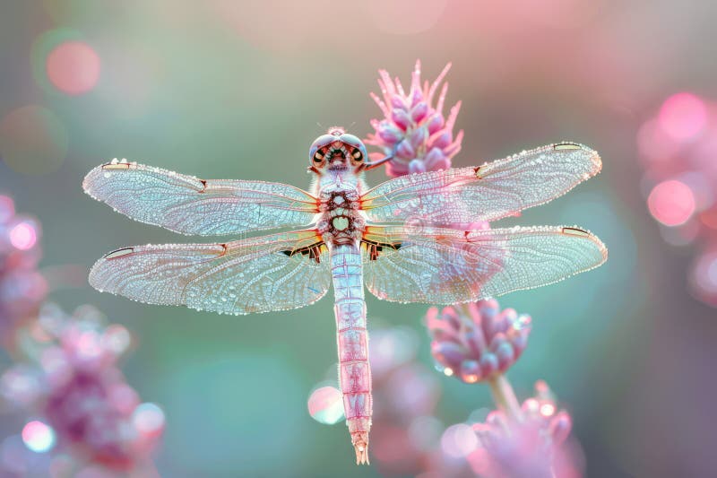 The Stunning Wings of a Dragonfly at Spring Time Stock Illustration ...