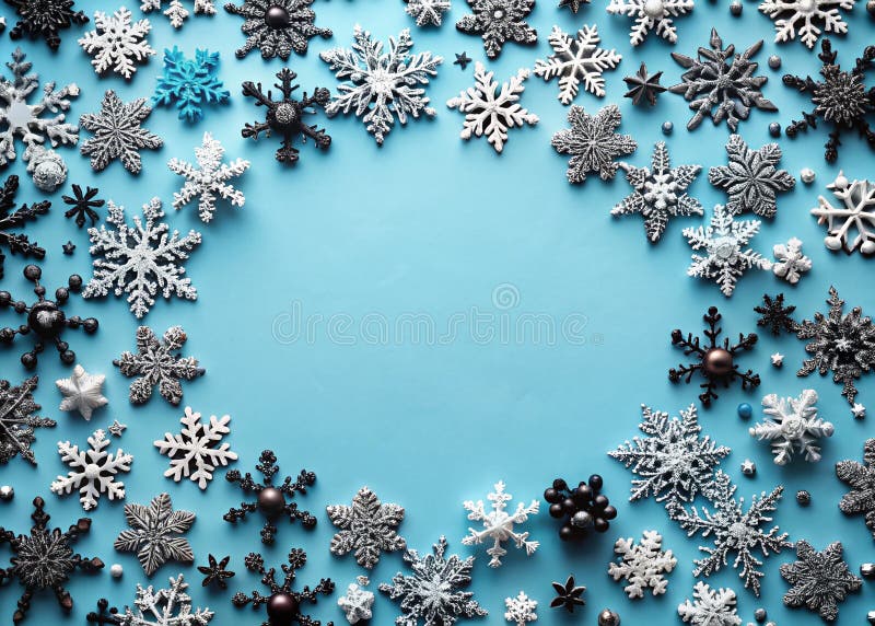 A Stunning Winter Snowflake Frame for Holiday Cards Invitations or Digital Projects Elegant ...