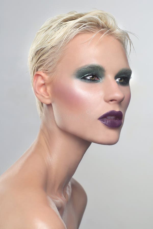 Stunning Woman with Clean and Perfect Make Up Stock Image - Image of ...