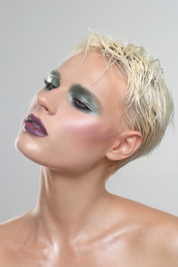 Stunning Woman with Clean and Perfect Make Up Stock Photo - Image of ...