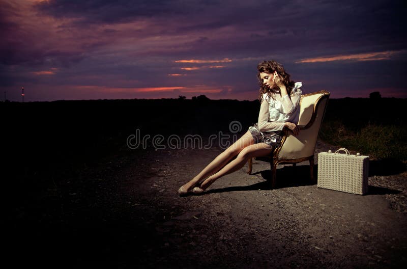 Stunning Woman Musing about Life Stock Image - Image of home, interior ...