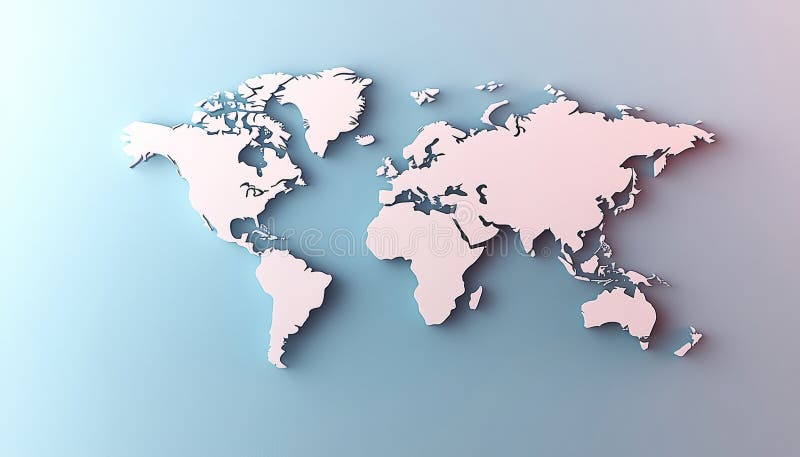 Stunning World Map Illustration Featuring Detailed Continents and ...