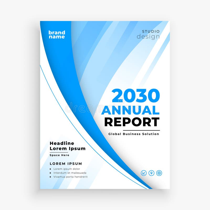 Stunning Yearly Report Blue Template for Company Catalog Design Stock ...