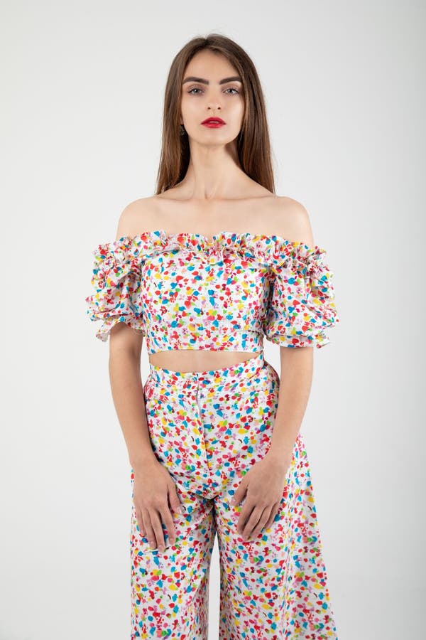 Stunning Young Ukrainian Model in a Studio Shoot with a Floral Culottes ...