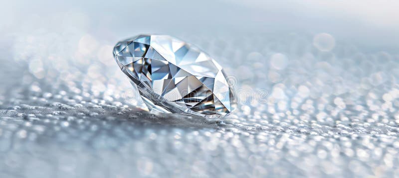 A Stunningly Beautiful Diamond Sparkling on a Silver Glitter Background ...