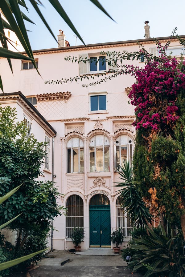 Stunningly Beautiful Facade of a Mansion in Cannes Stock Photo - Image ...