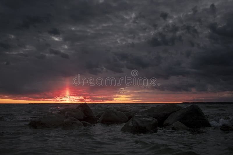 Stunningly Beautiful Sunset View Stock Image - Image of baltic, stones ...