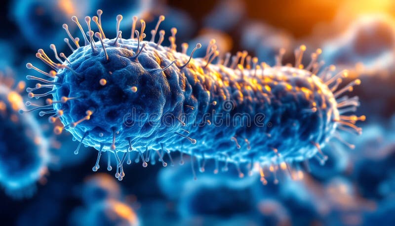 Microscopic Close-up of a Bacteria Cell: High-Resolution 3D Render of a ...