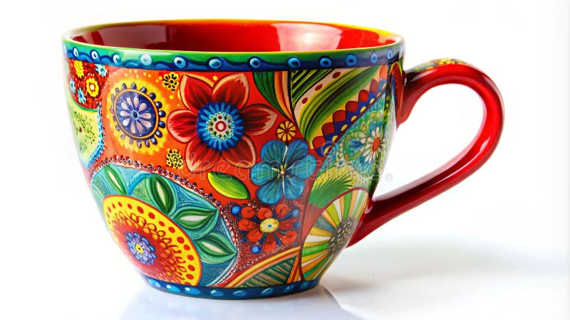 Stunningly Detailed Patterned Cup: a Visual Feast of Vibrant Textures ...