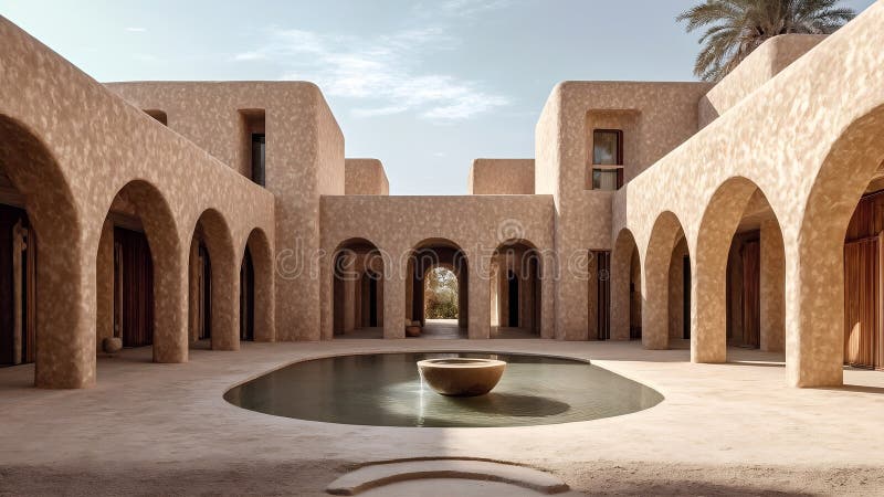 Stunningly Elegant Courtyard Architecture Featuring a Central Water ...