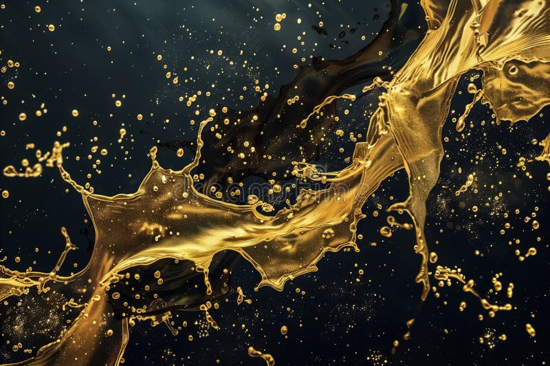 Stunningly Elegant Gold Liquid Art Captured Gracefully in Motion Stock ...