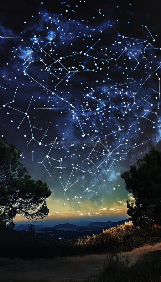 Stunningly Illustrated Night Sky Constellation Chart on a Realistic ...