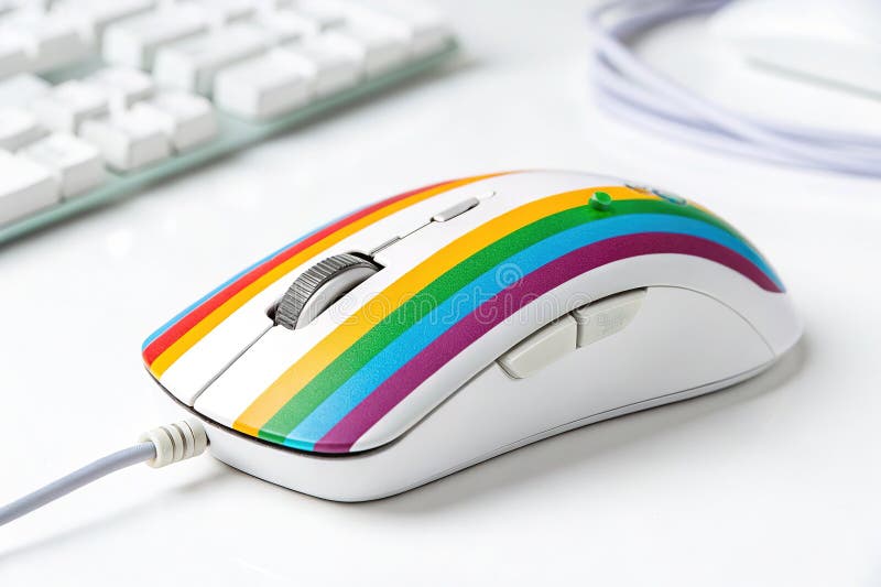 A Stunningly Sharp ProfessionalGrade White Computer Mouse with Vibrant ...