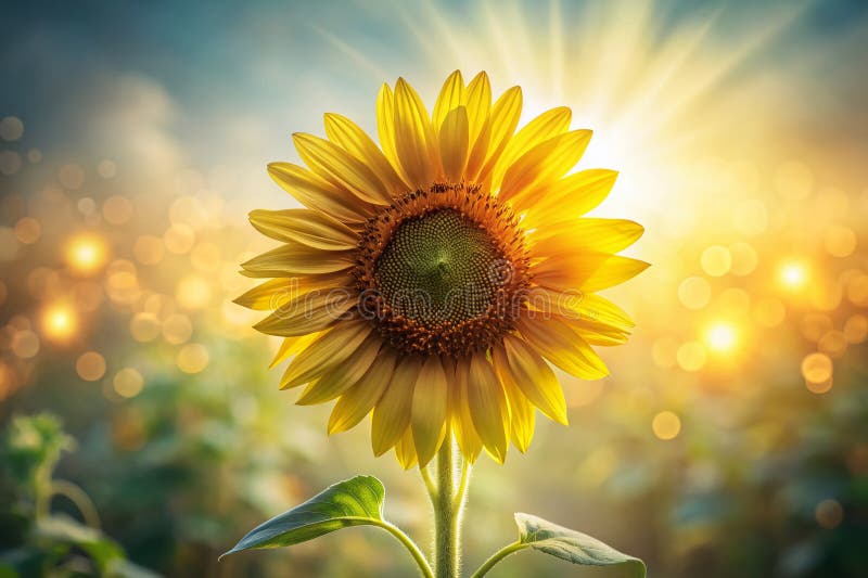 A Stunningly Surreal Sunflower Backlit and Isolated Against a Pristine ...