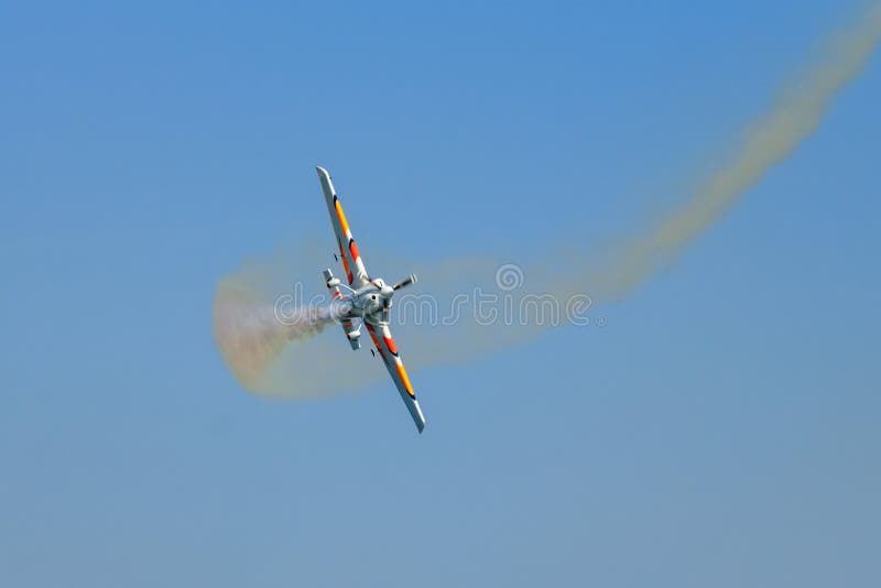 Stunt Aerobatic Plane Performing Stunts in Air Stock Image - Image of ...