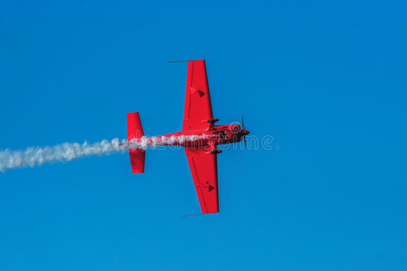 Stunt Aerobatic Plane Performing Stunts in Air Stock Image - Image of ...