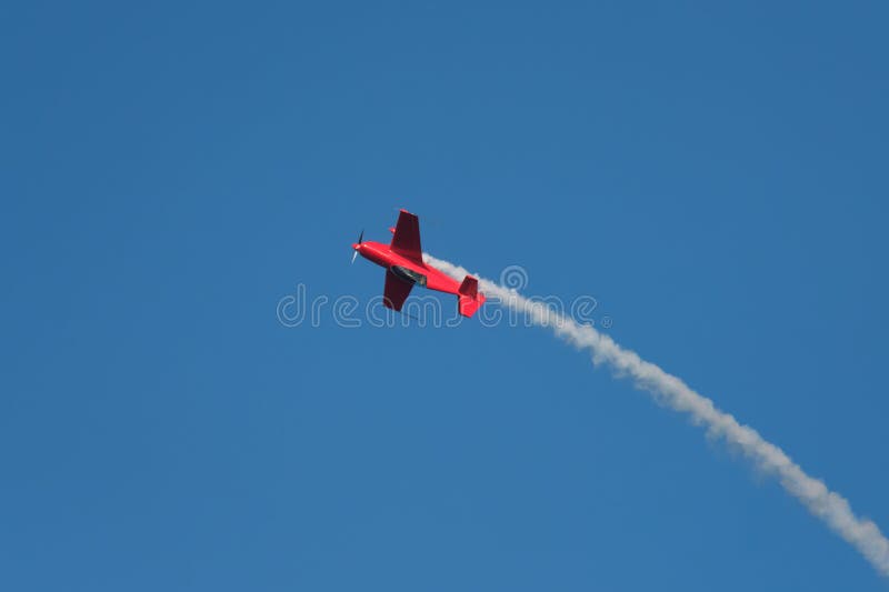 Stunt Aerobatic Plane Performing Stunts in Air Stock Photo - Image of ...