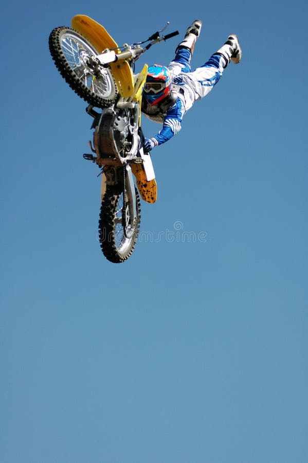 Motorcycle stunt man editorial stock image. Image of flying - 82905794