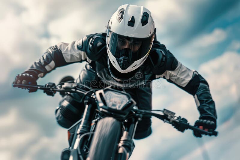 Stunt Performer in Action, Executing a Daring Maneuver, Dressed in ...