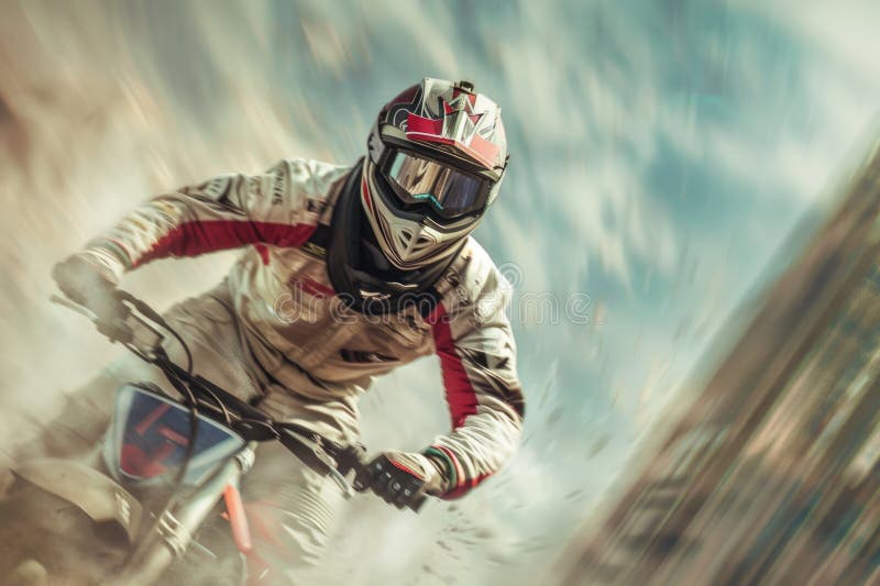 Stunt Performer in Action, Executing a Daring Maneuver, Dressed in ...