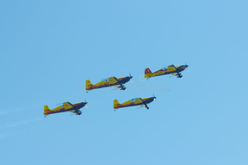 Stunt Plane Flying Against Clear Blue Sky. Editorial Photography ...