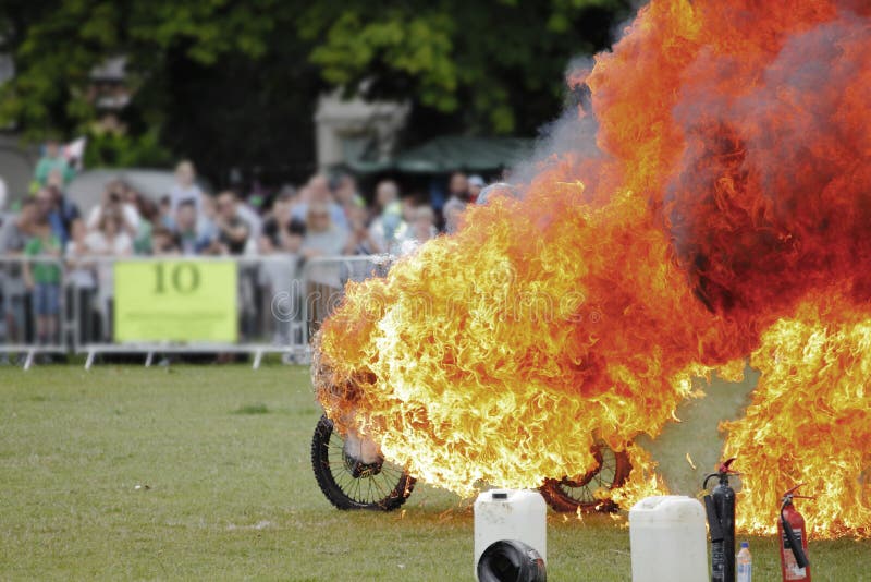 Stuntman on fire stock image. Image of heat, fireball - 20294211