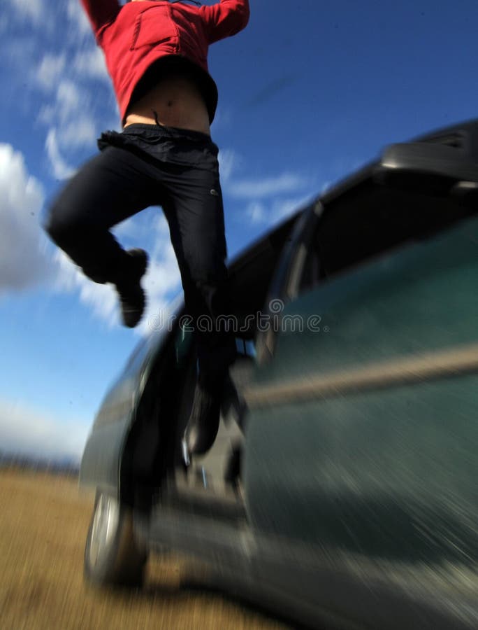 A Stuntman Performing a Stunt Stock Image - Image of leisure, employees ...