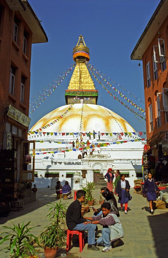 Stupa, Bodnath, Nepal editorial photography. Image of highlight - 71018227