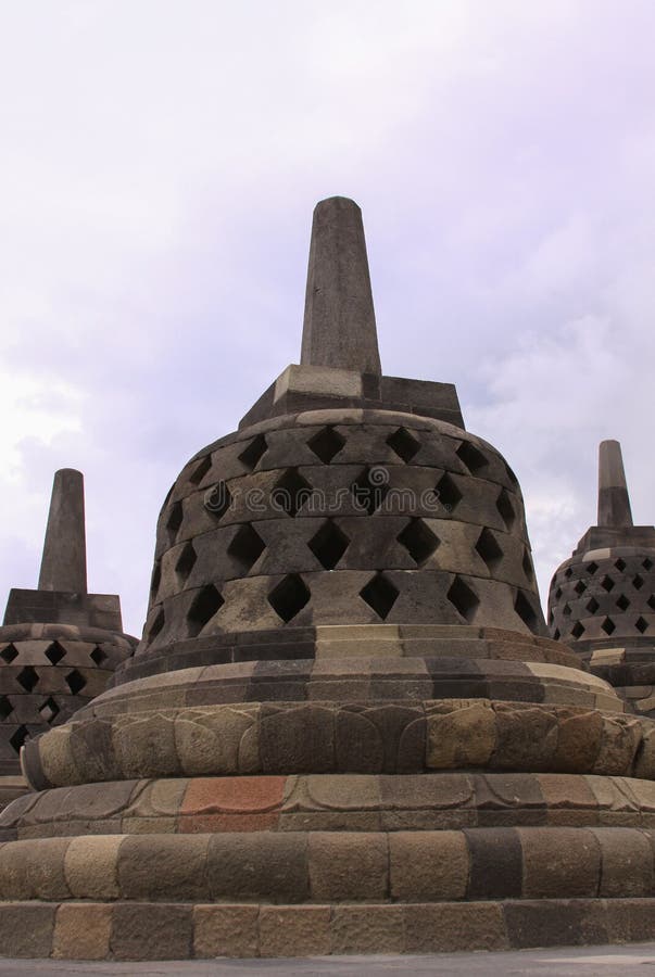 Stupas At Borobudur Temple At Sunrise In Java Indonesia Stock Photo ...